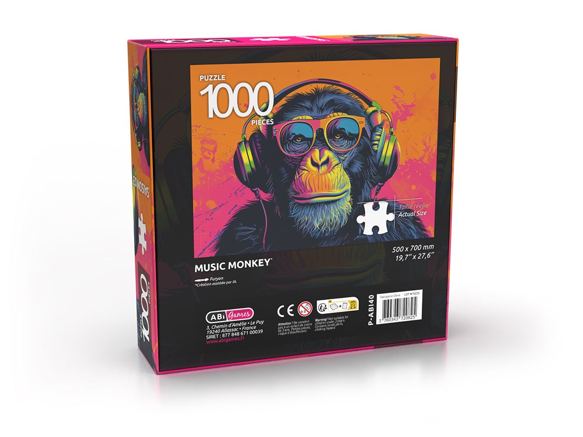 PUZZLE 1000 - MUSIC MONKEY made by ABI Games - ABIGAMES